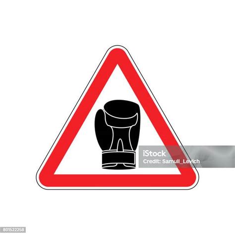 경고 기호 권투입니다 위험한 복 서의 위험 주의 심볼 위험도로 서명 빨간 삼각형 스포츠 장갑 경쟁에 대한 스톡 벡터 아트 및