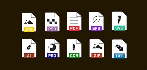 premium vector file type icons file formats in flat design file and