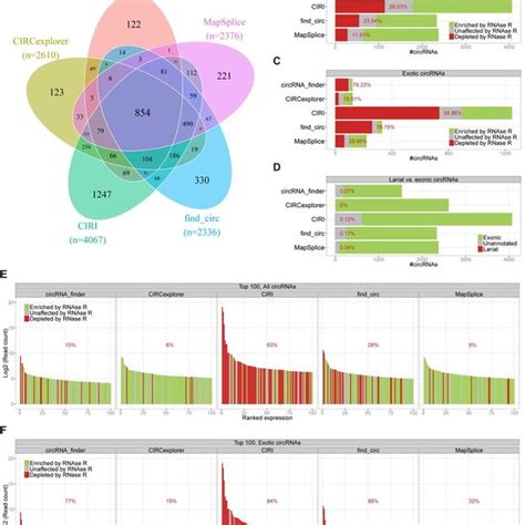 combining prediction algorithms a stacked barplot of circrna
