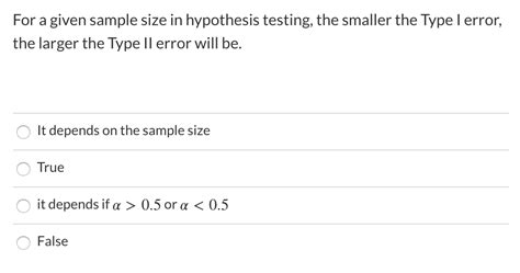 Solved For A Given Sample Size In Hypothesis Testing The Chegg