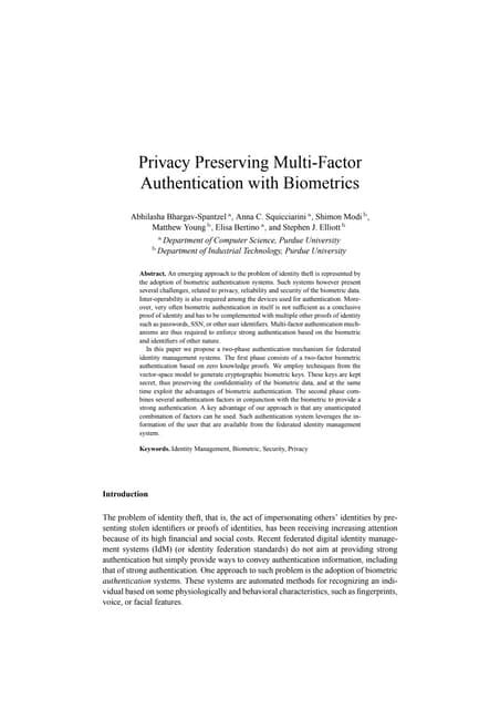 Problems With Biometric Authentication Pdf
