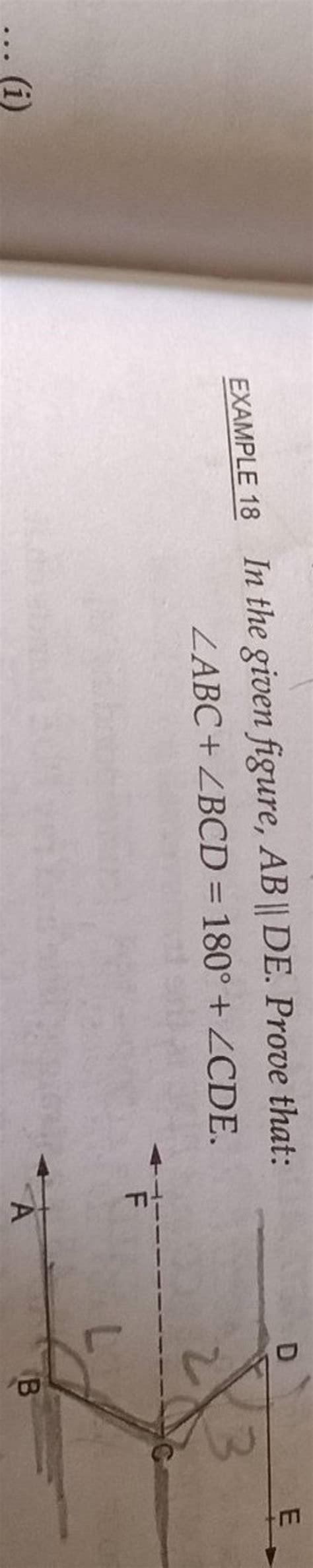 Example 18 In The Given Figure A B D E Prove That Angle A B C Ang