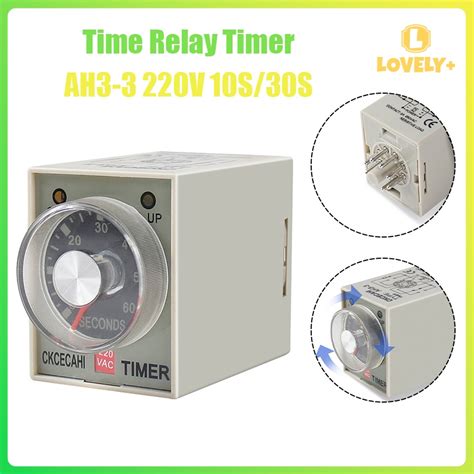 10s 60s Ah3 3 Delay Timer Ac 220v Timer Relay With Base Shopee Philippines