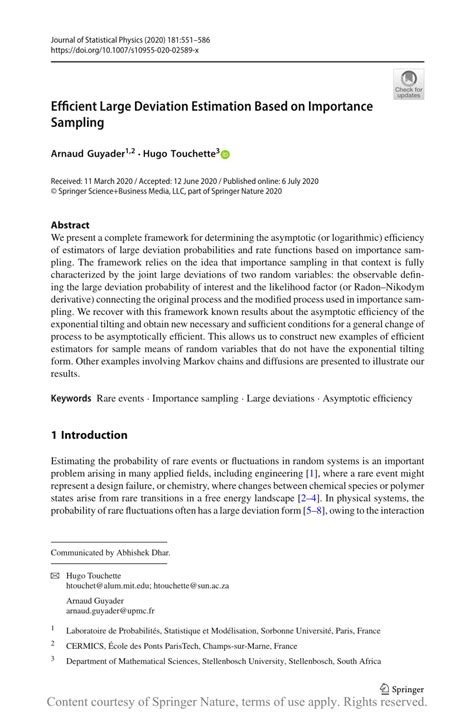 efficient large deviation estimation based on importance sampling