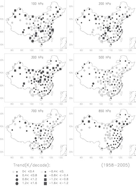 Spatial Distribution Of In Situ Temperature Trends For 1958 2005 At The