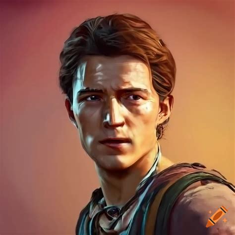 Portrait of a handsome desert traveler with a moon necklace on Craiyon