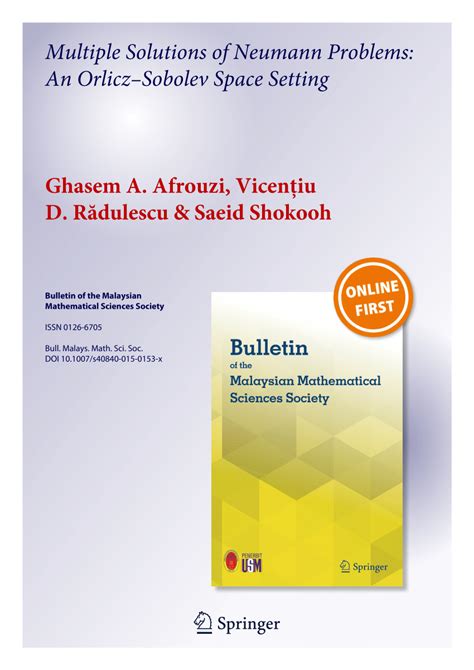Pdf Multiple Solutions Of Neumann Problems An Orliczsobolev Space Setting