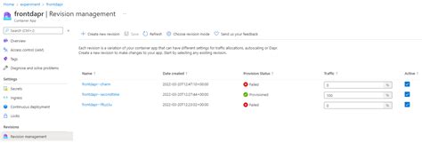 azure container apps fails to provision often if dapr is enabled microsoft qanda