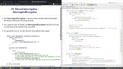127 Thread Interruption And Interruptedexception Youtube