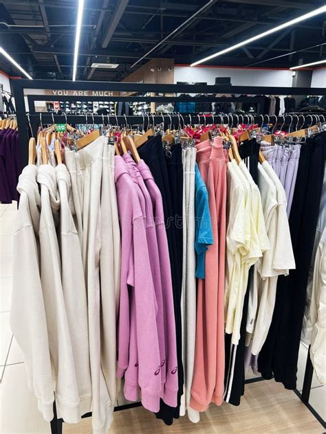 Kyiv Ukraine December 18 2024 Colorful Clothing Rack Display With