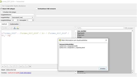 Qgis Field Calculator Syntax Error Problem Geographic Information