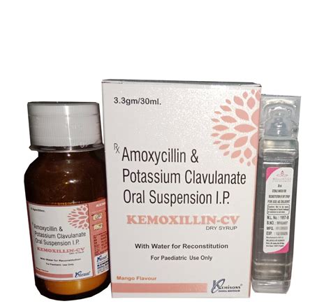 Kemoxillin Cv Amoxicillin Potassium Clavulanate Dry Syrup 30 Ml At