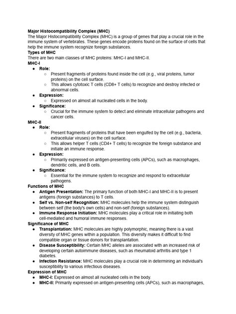 Mhc I And Mhc Ii Pdf Major Histocompatibility Complex Immune System