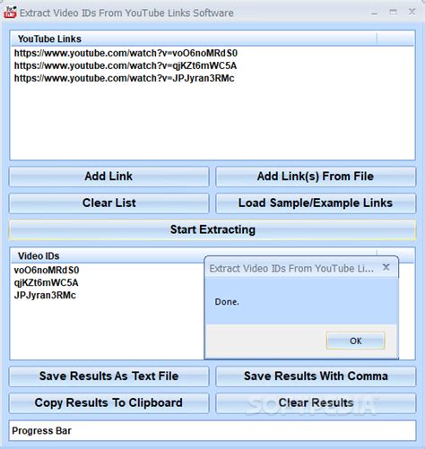 Extract Video Ids From Youtube Links Software Download Softpedia