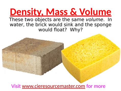 Igcse Density Mass And Volume Teaching Resources