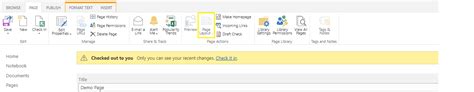 Page Layout And Text Layout Buttons Disabled On Sharepoint Ribbon