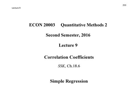 Lecture Lecture ECON Quantitative Methods Second Semester Lecture