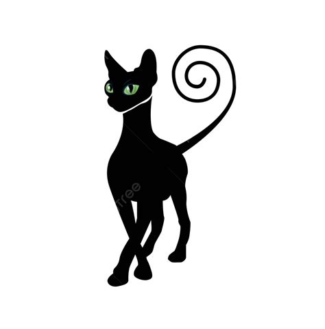 Black Cat Silhouette Eyes Cat Tail Vector Eyes Cat Tail Png And