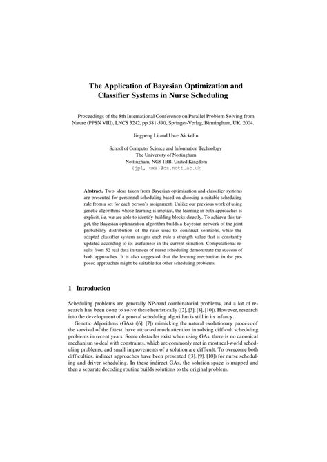 Pdf The Application Of Bayesian Optimization And Classifier Systems