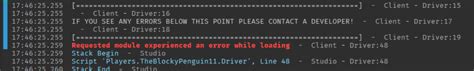 Requested Module Experienced An Error While Loading Scripting