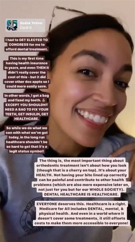 Rep Alexandria Ocasio Cortez Talks Orthodontic Treatment On Instagram