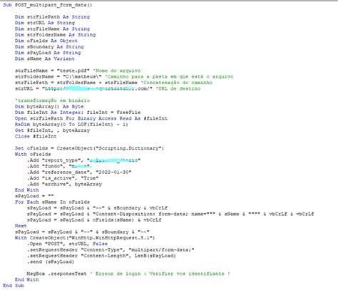 Vba Update File And Strings With Request Multipartform Data