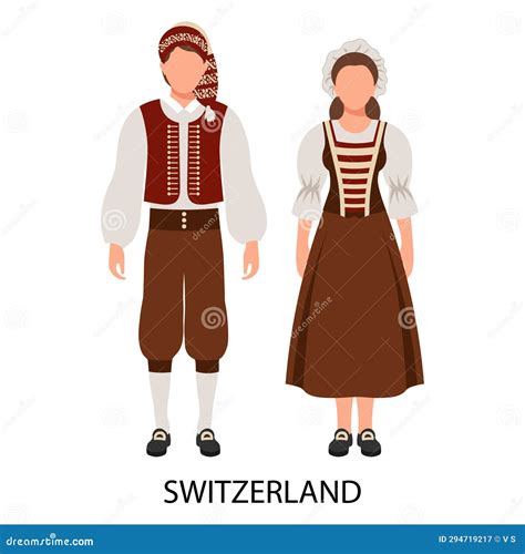 A Couple Of A Man And A Woman In Swiss Folk Costumes Culture And