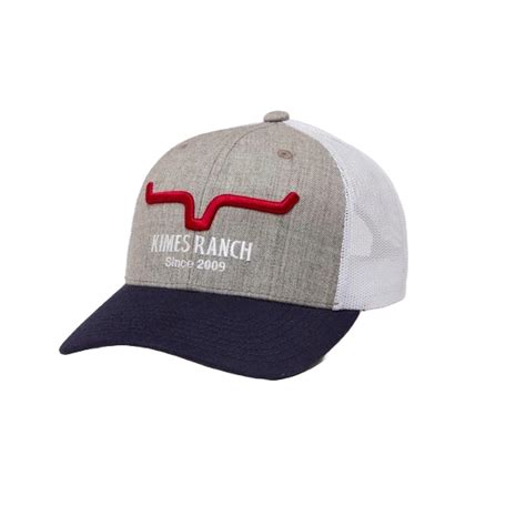 Kimes Ranch Mens Str8 Edge Grey Heather Trucker Hat S24u16s37dc0c4