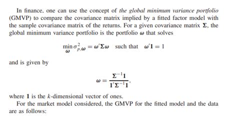 Why Minimum Variance Portfolio Is Used To Construct Factor Models Quantitative Finance Stack