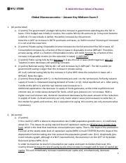 F22 GMacro Midterm 2 Answer Key Pdf 2022 NYU Stern Babe Of Business Global Macroeconomics