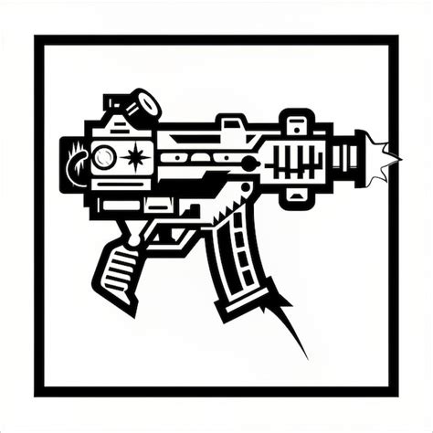 Premium Vector A Drawing Of A Robot That Has A Gun On It
