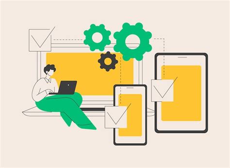 Premium Vector Crossplatform Development Abstract Concept Vector Illustration