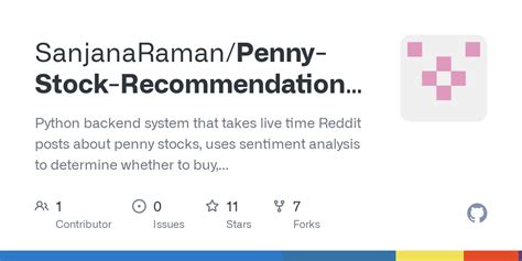 GitHub SanjanaRaman Penny Stock Recommendation System Python Backend