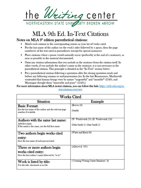 Mla 9th Edition In Text Citations Pdf