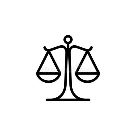 Simple Black Icon Shows A Balance Scale Symbolizing Justice And Equality Stock Illustration