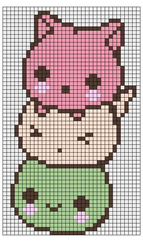 Minecraft Chibi Pixel Art Grid