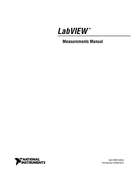 Labview Measurements Manual Pdf Data Acquisition Instrumentation