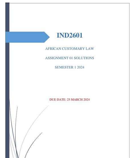 IND2601 ASSIGNMENT 01 MEMO SEMESTER 1 2024 StudyPass