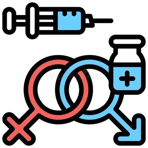 Gender Sign And Vaccine Icon Vaccine Development Related Vector Stock Vector Illustration Of