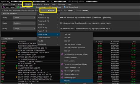 Build A Monthly Watchlist In Seconds Free Thinkorswim Scan