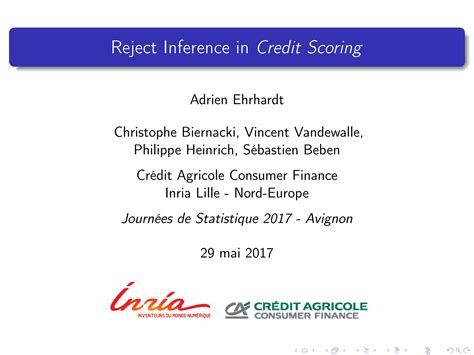 Reject Inference In Credit Scoring Ppt