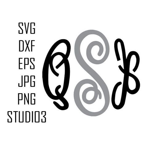 Cursive Circle Monogram Svg Dxf Eps Studio Png By SVGFONTS