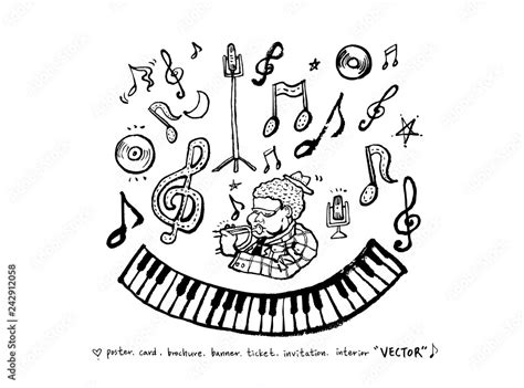 Vetor De 음악회 포스터 손으로 그린 음악 일러스트 Do Stock Adobe Stock