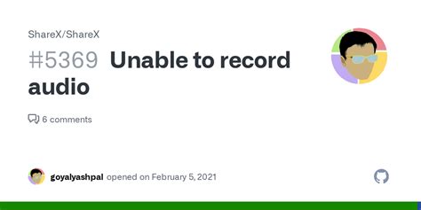Unable To Record Audio · Issue 5369 · Sharexsharex · Github