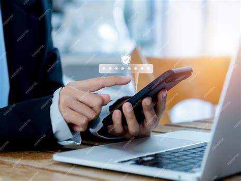 Premium Photo Two Steps Authentication Concept Virtual Safety Shield