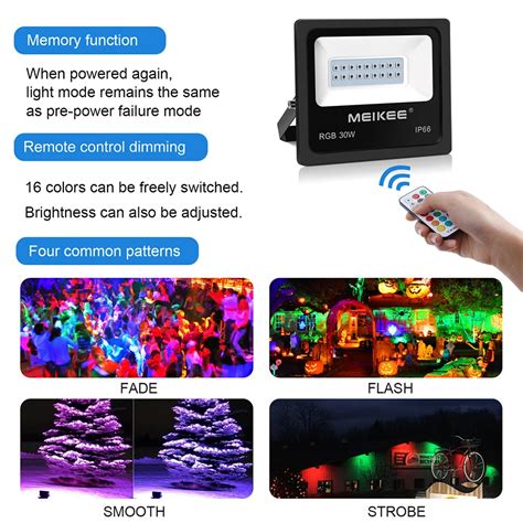 30 Вт Rgb Светодиодный прожектор Ip66 водонепроницаемый Светодиодный прожектор светильник S 16