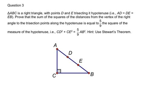 Solved Question ABC Is A Right Triangle With Points D And Chegg
