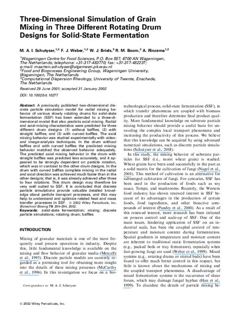 Pdf Three Dimensional Simulation Of Grain Mixing In Three Different