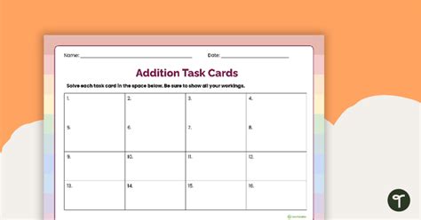 Word Problem Task Cards 2 Digit 1 Digit Addition Teach Starter