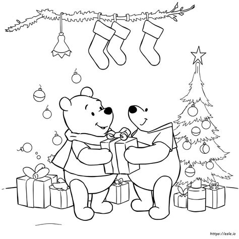 等身大のくまのプーさん クリスマス ぬりえ